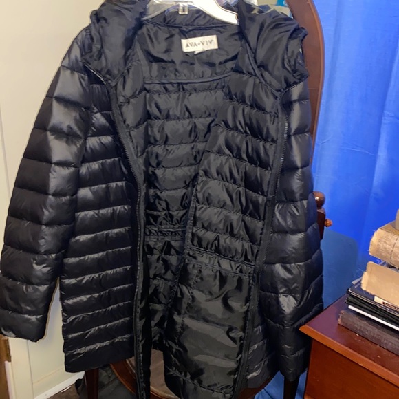Ava & Viv | Jackets & Coats | Ava Viv Black Puffer Coat With Hood Size ...
